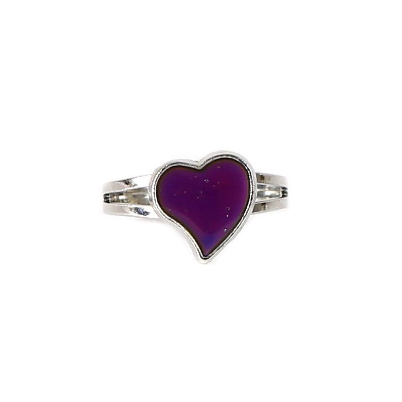 Adjustable Zinc Alloy Color Changing Mood Ring-Heart Series ...