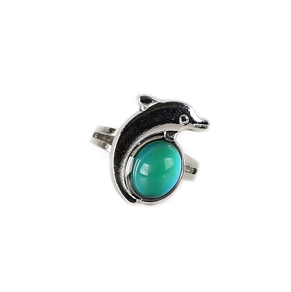 Adjustable Zinc Alloy Color Changing Mood Ring-Water animals Series ...